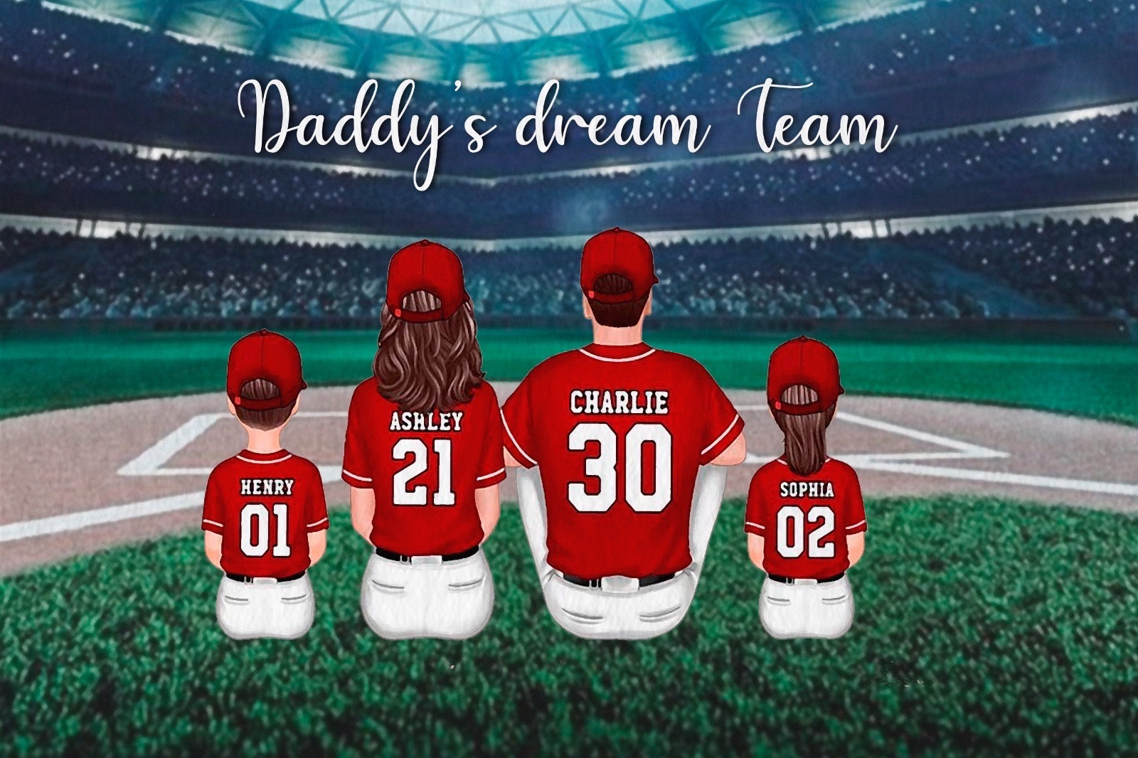Fathers Day Gift Daddys Dream Team Message for Personalization Options ...