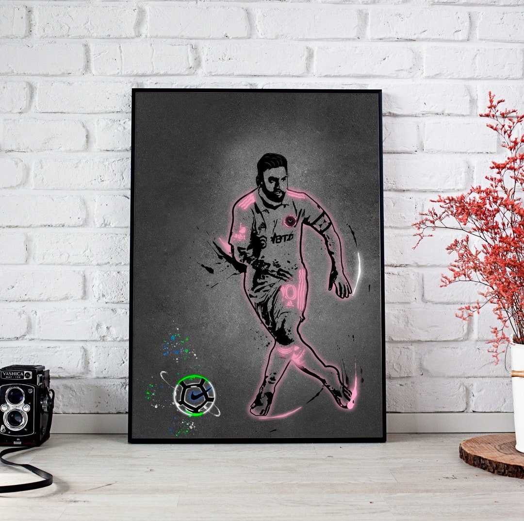 Mesmerizing Messi Neon Portrait of a Soccer Star, Capturing the Passion ...