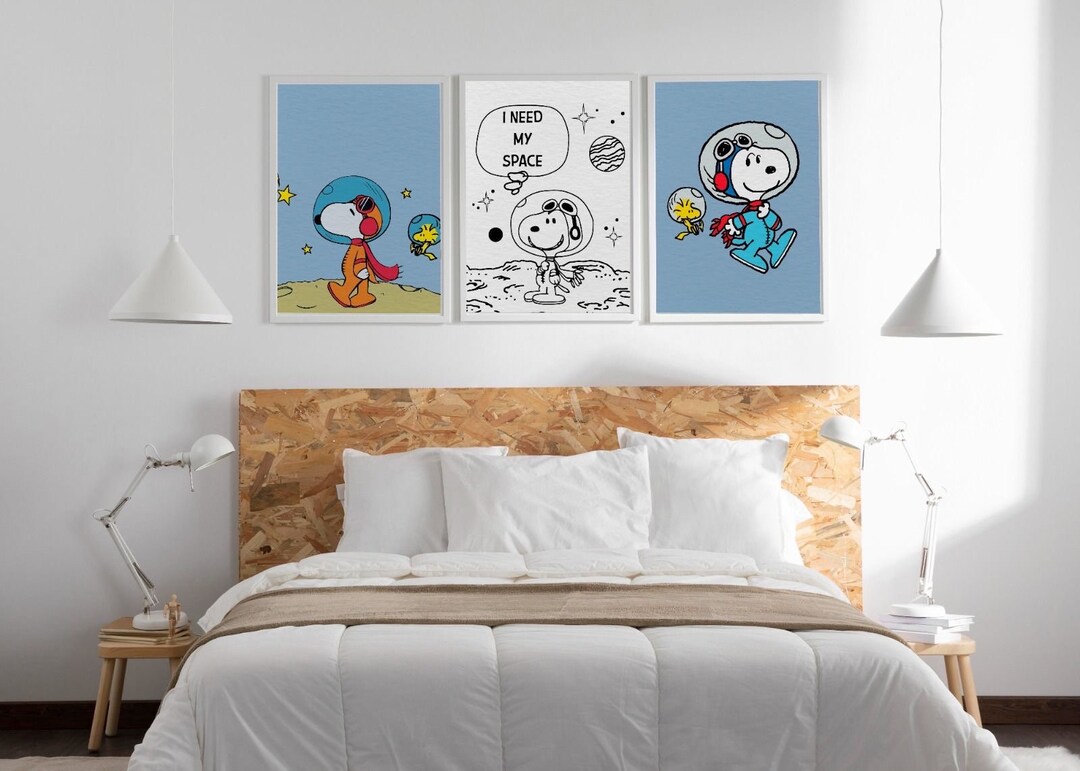 Snoopy Astronaut Watercolor Art - Etsy