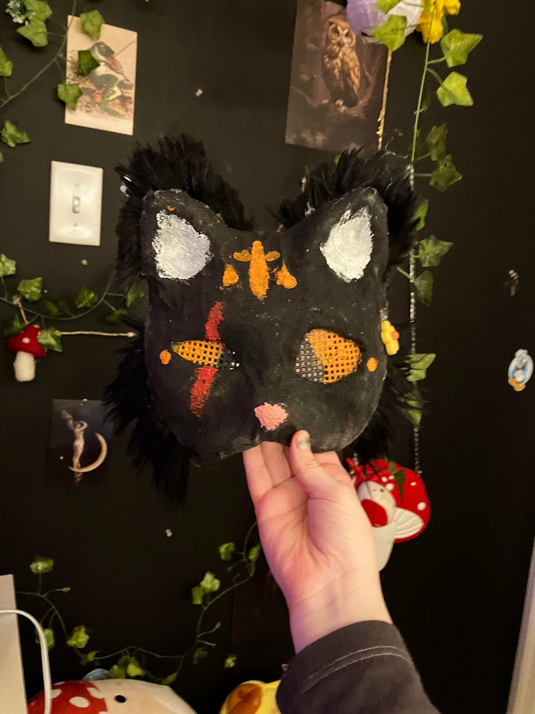 Black Main Coon Therian Mask Felted Soft Good Mesh - Etsy