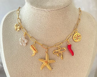 Charm Necklaces - Etsy UK