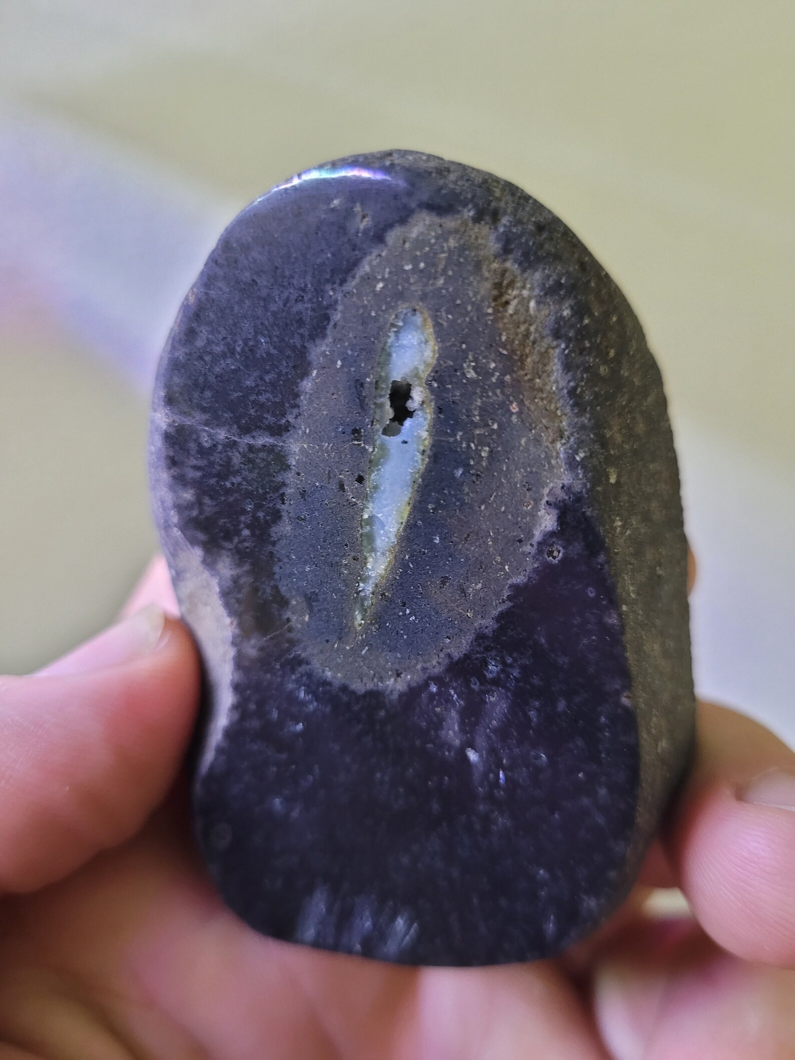 Aquarium Decor Stone Cut Basalt, Quartz Inclusion, Micro Geode, Hand ...