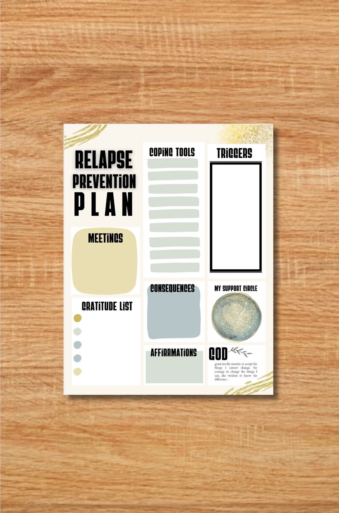 Relapse Prevention Plan Digital Document, Addiction Recovery, Recovery ...