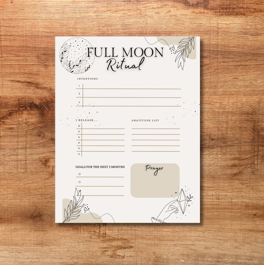 Full Moon Ritual Worksheet, Full Moon Ritual, Full Moon, Manifesting ...