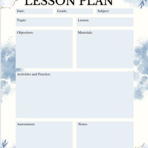 Floral Lesson Plan, Lesson Plans, Digital Lesson Plan Template, Lesson ...