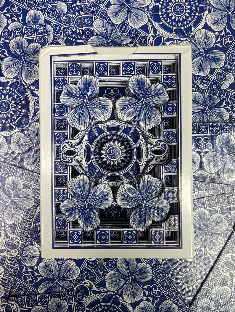 Four Leaf (blue Edition) Playing Card Deck Cut - Etsy