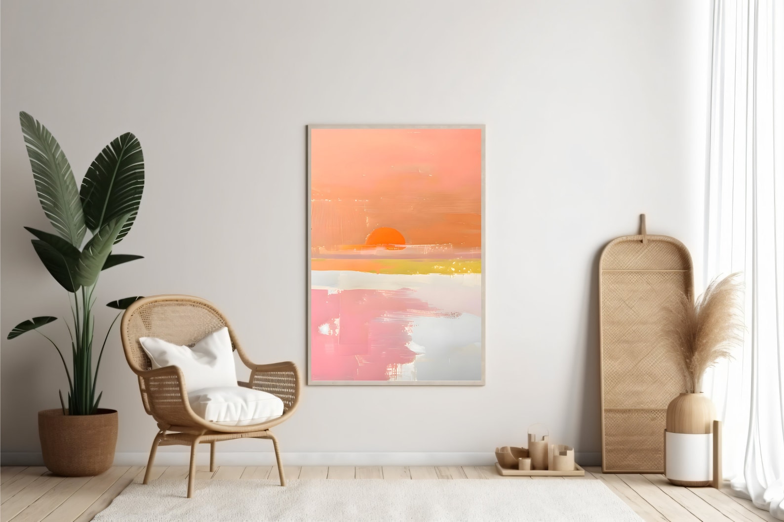 Sunset Landscape Poster | Abstract Artwork | Soft Colors | Golden Hour ...