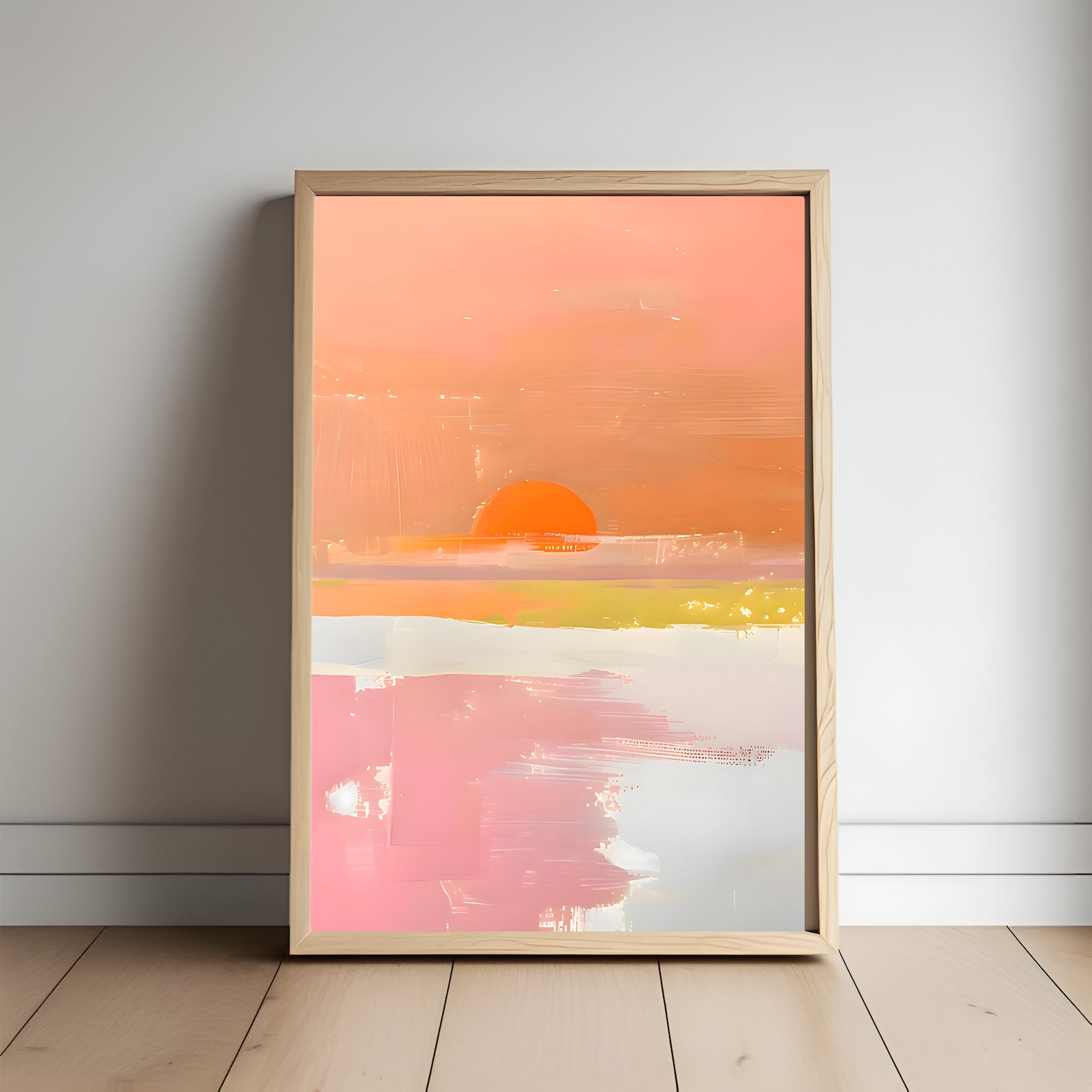 Sunset Landscape Poster | Abstract Artwork | Soft Colors | Golden Hour ...