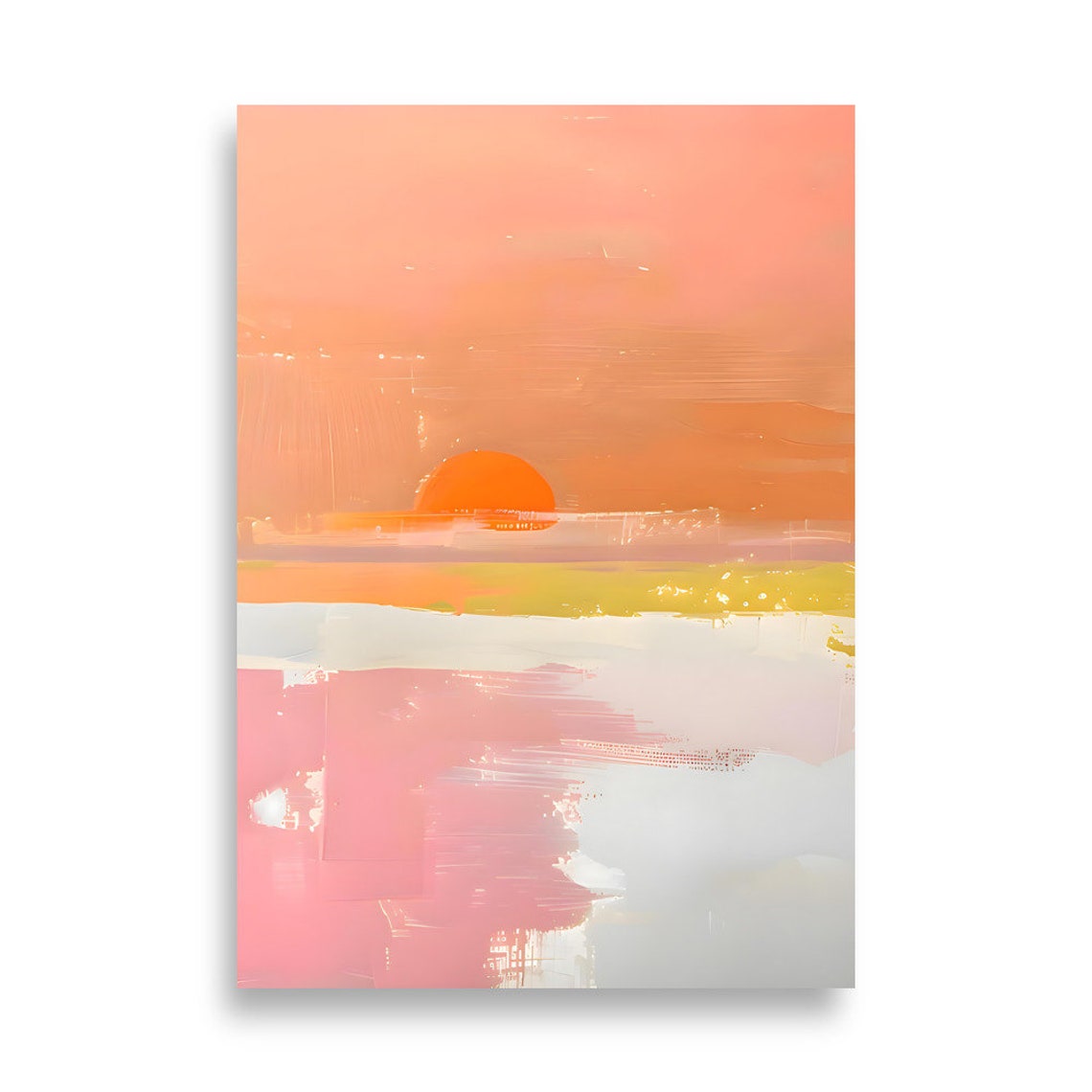 Sunset Landscape Poster | Abstract Artwork | Soft Colors | Golden Hour ...