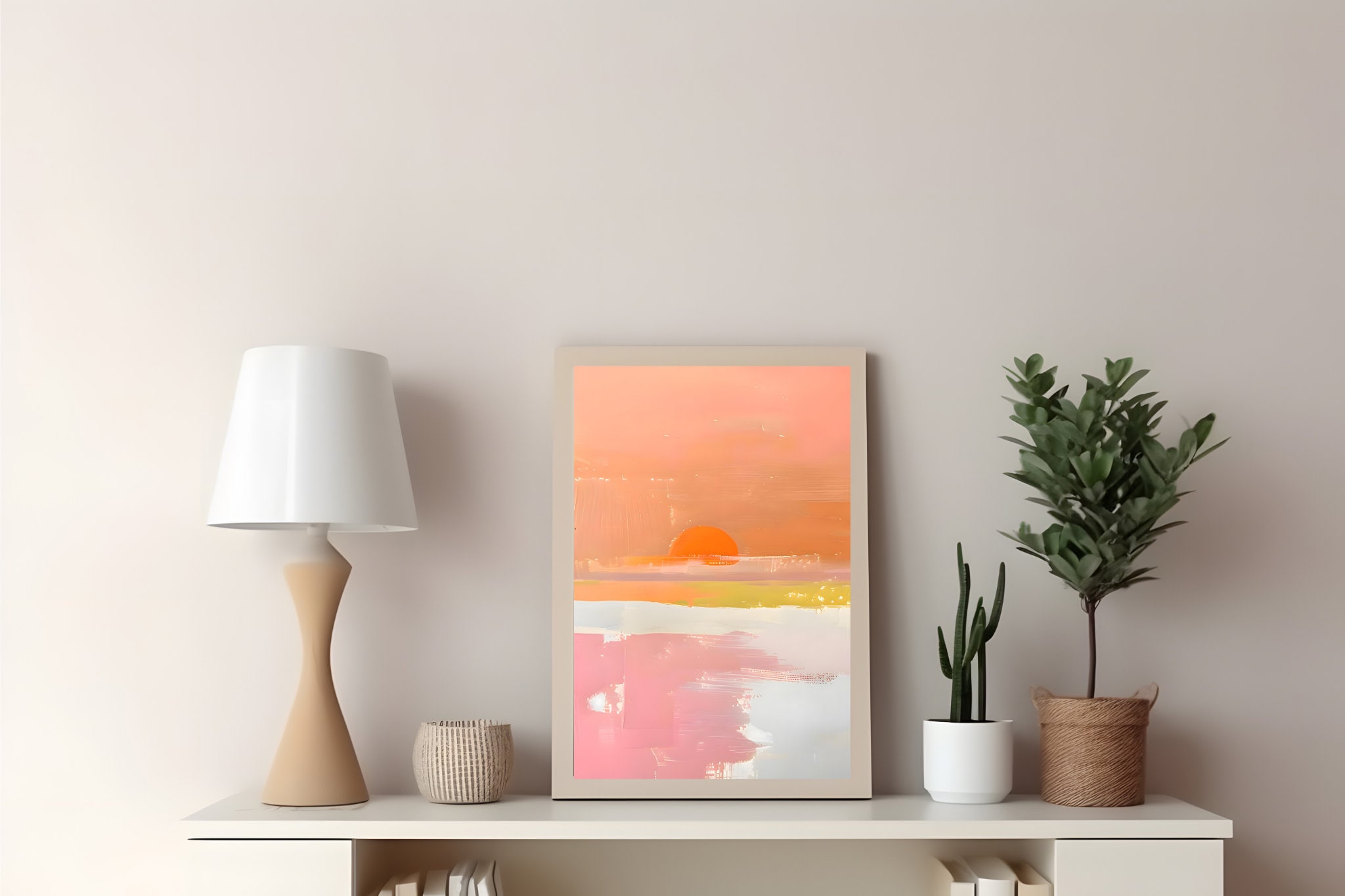 Sunset Landscape Poster | Abstract Artwork | Soft Colors | Golden Hour ...
