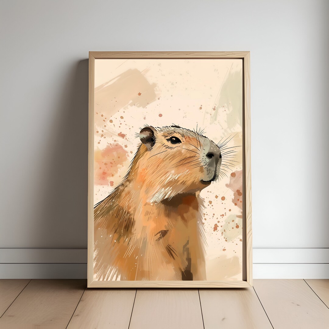 Cute Capybara Poster | Animal Posters - Etsy