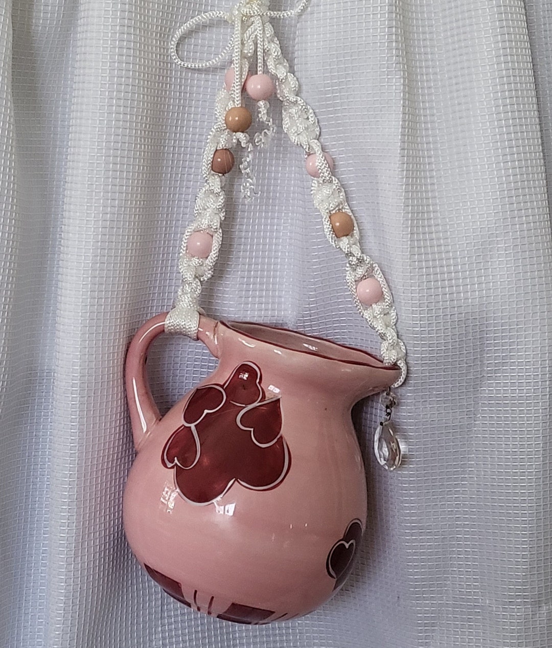 Sweet Hearts of Desire Pitcher/planter W/string of Pearls - Etsy
