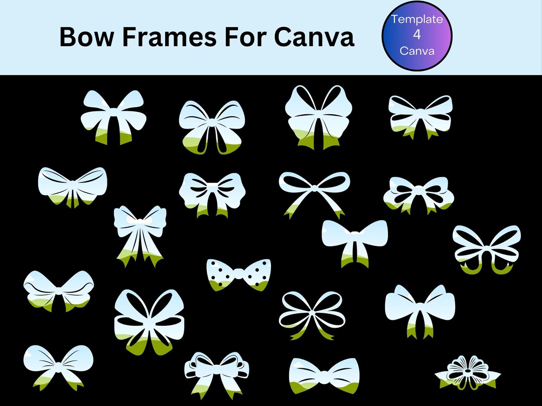 Coquette Bows Canva Frame Template Photo Frame Templates Digital Canva ...