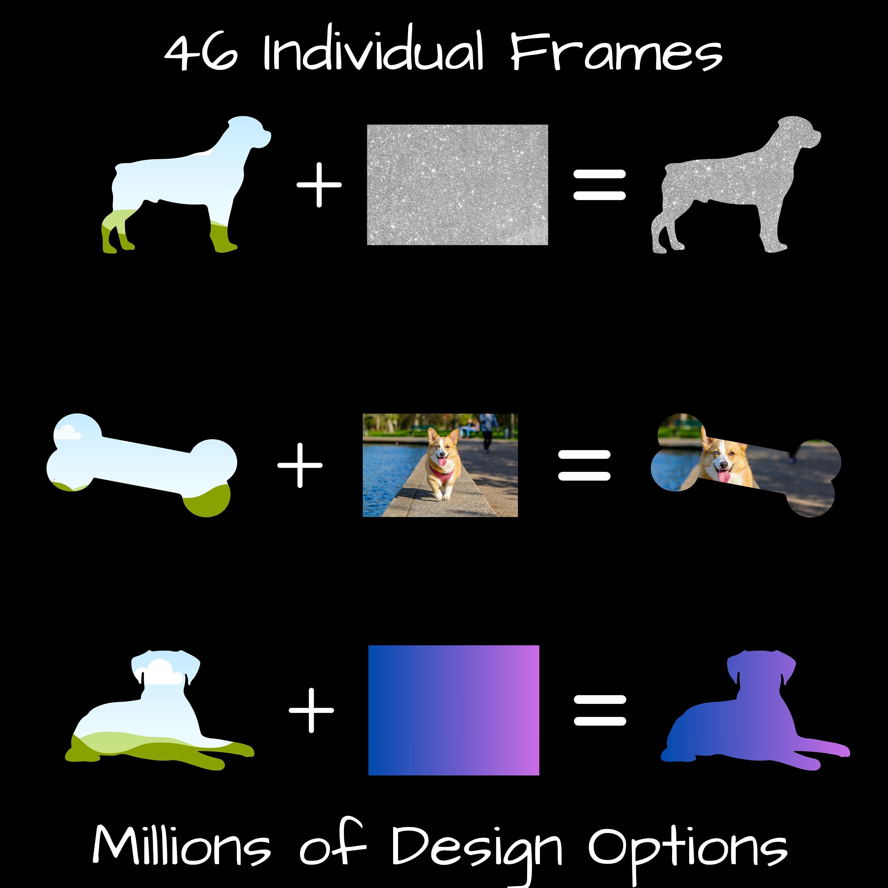 DOG K-9 BUNDLE Canva Frame Templates Puppy and Dog Photo Frame ...