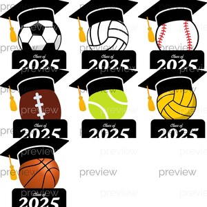 Class of 2025 Graduation Sports Clipart Bundle (digital Download) - Etsy