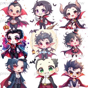 Chibi Vampire Clipart Instant Download Sublimation Design Cute ...