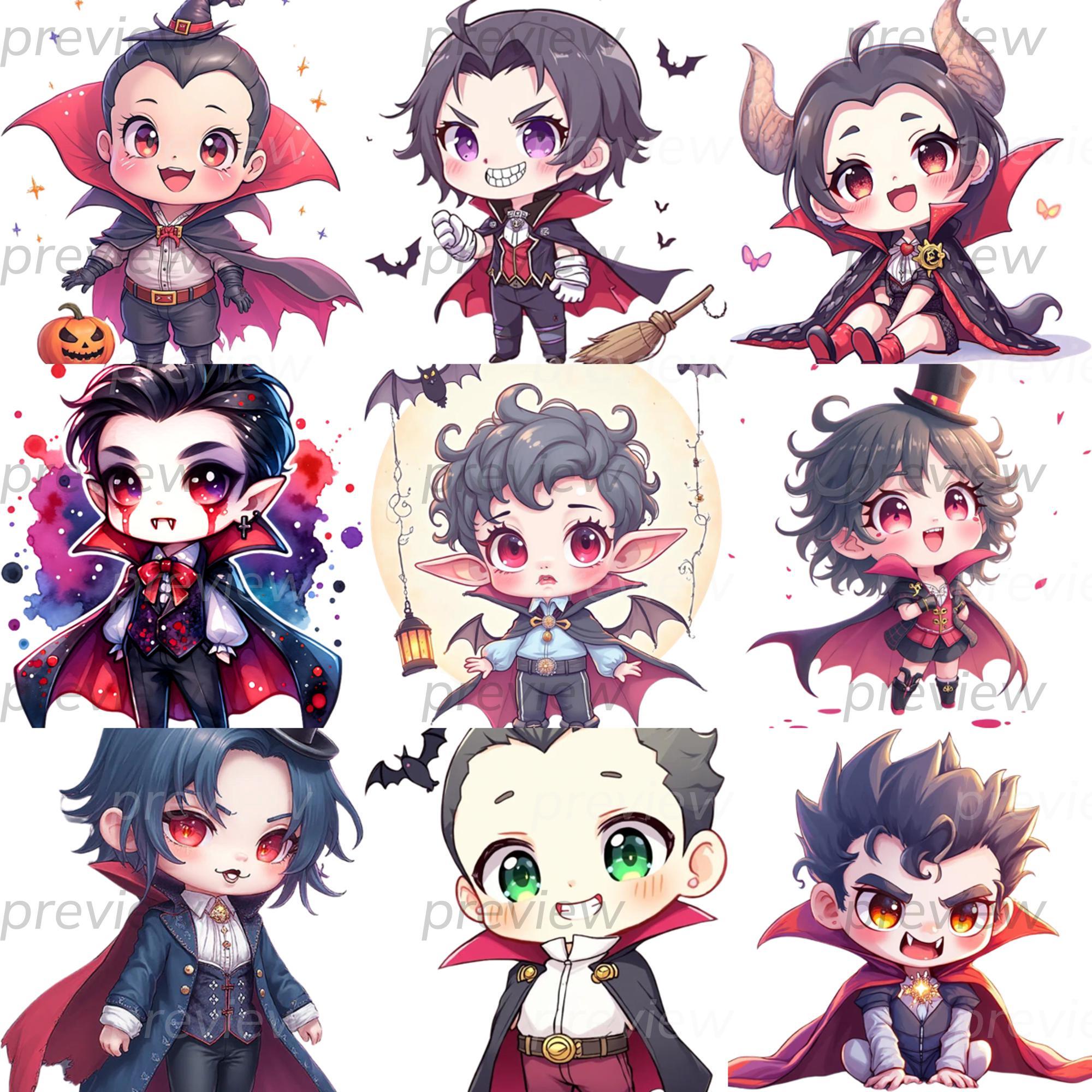 Chibi Vampire Clipart Instant Download Sublimation Design Cute ...