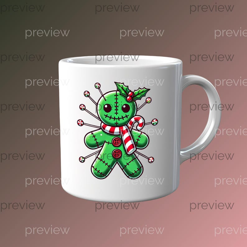 Whimsical Gingerbread Voodoo Doll Man Clipart for Holiday Cheer - Print ...