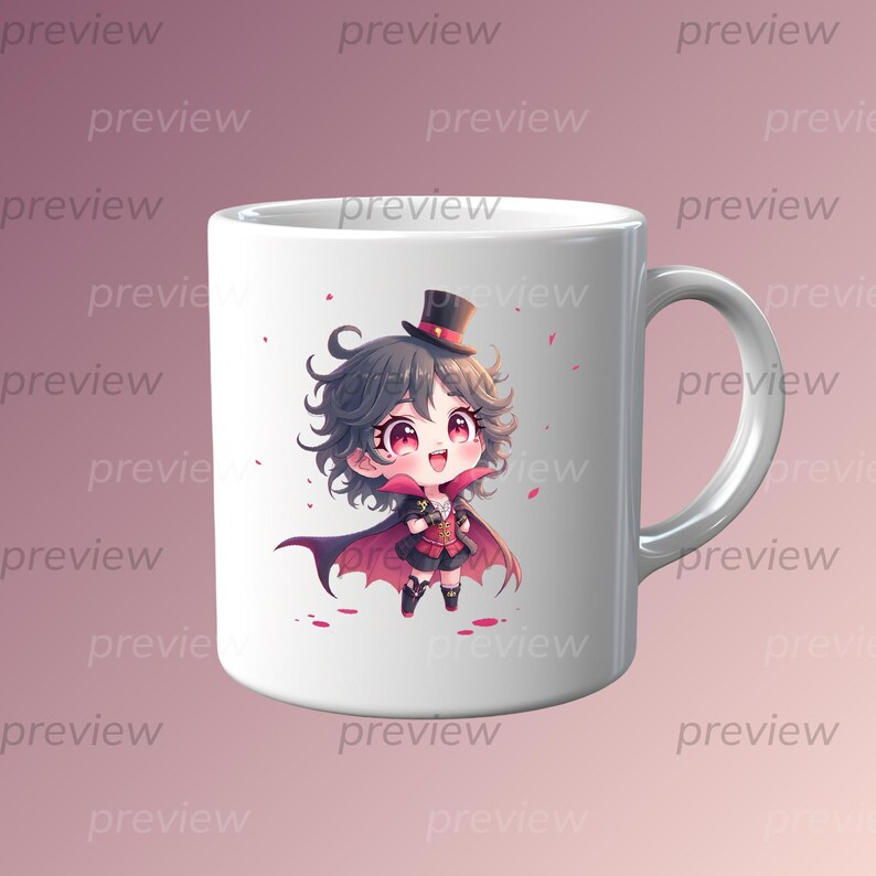 Chibi Vampire Clipart Instant Download Sublimation Design Cute ...