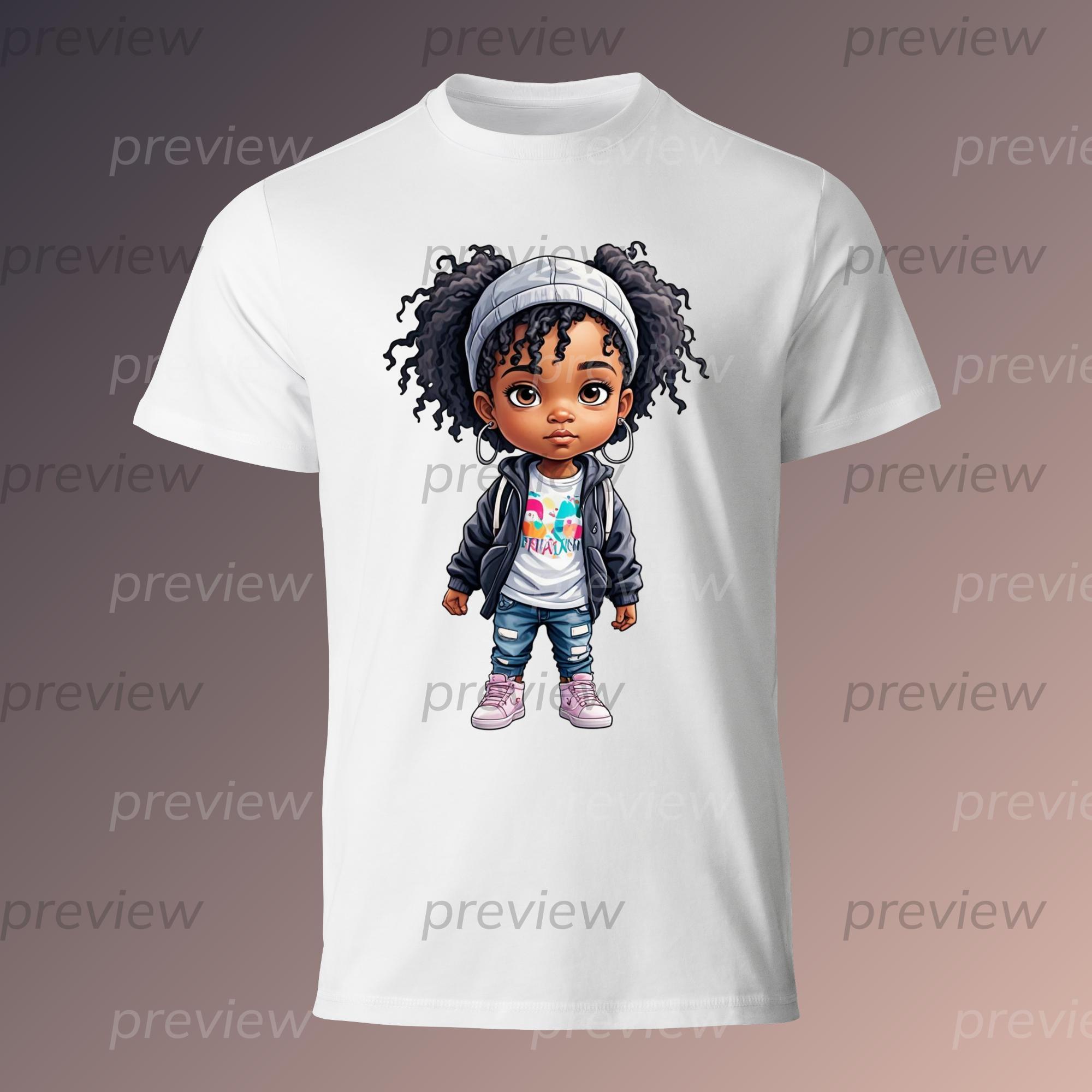 Chibi Black Girl Clipart Instant Download Sublimation Design Cute ...