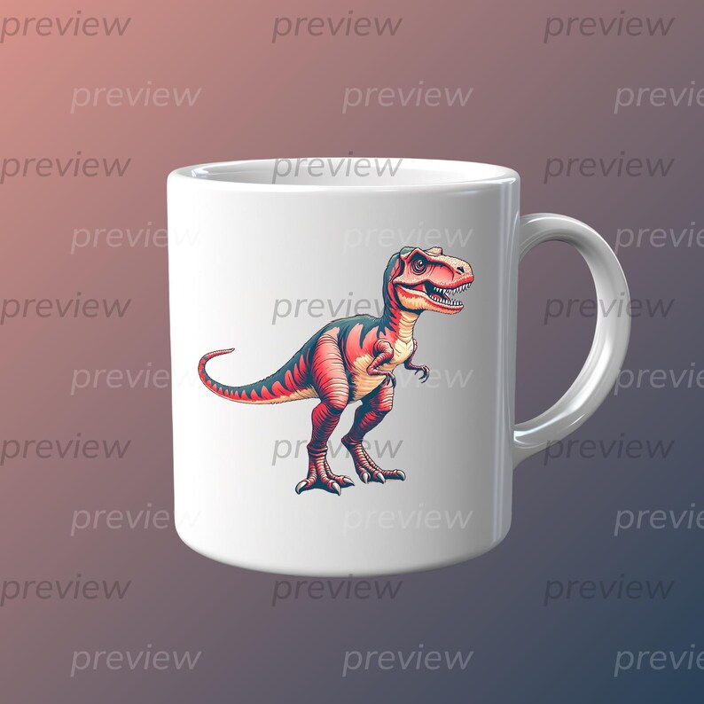 Realistic Dinosaur Clipart for Instant Download - Sublimation Design ...