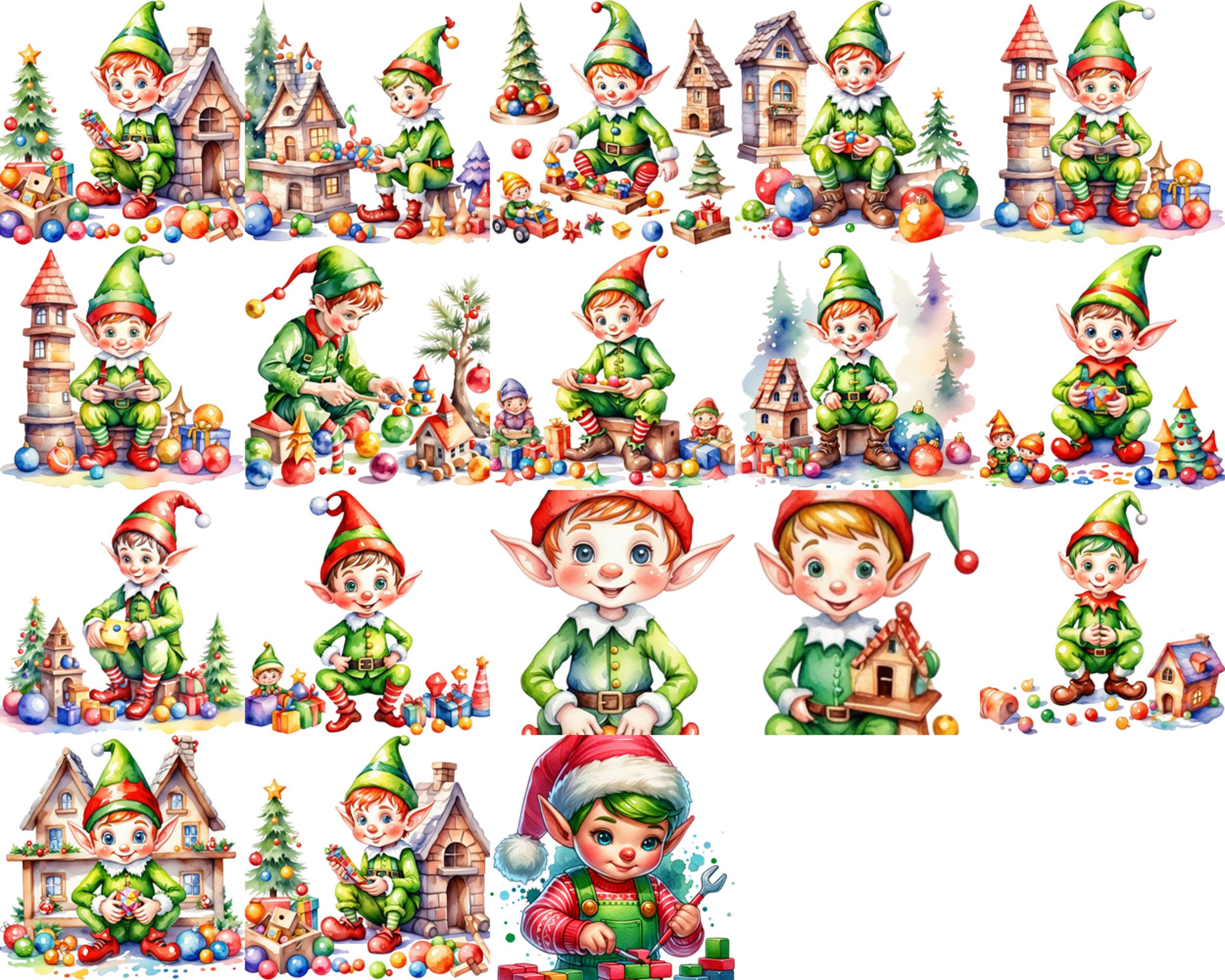 Cute Elf Clipart for Instant Download Festive Sublimation Design for ...