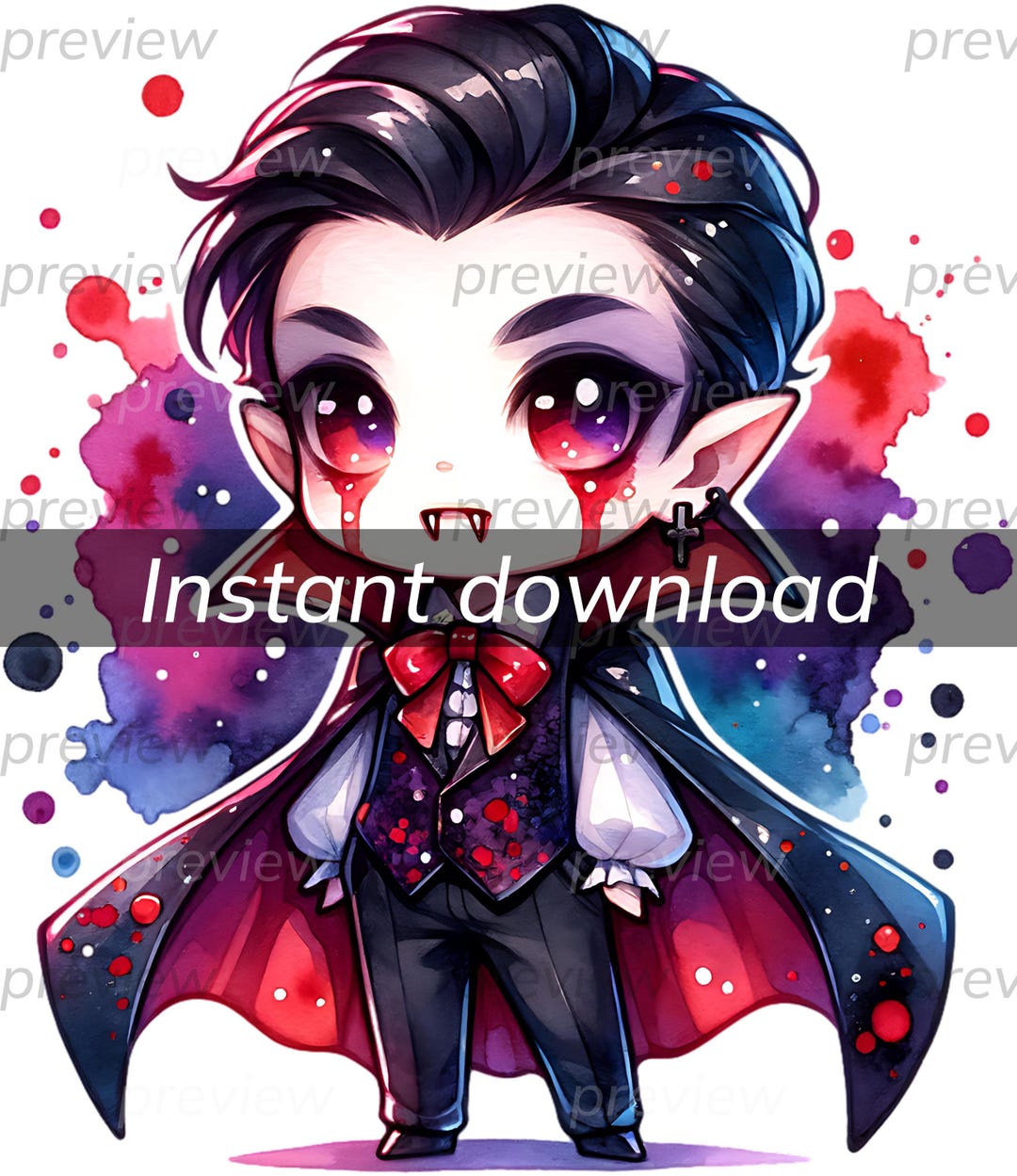 Vampire Clipart 300 DPI 5000px X 5000px - Digital Art for Printable ...