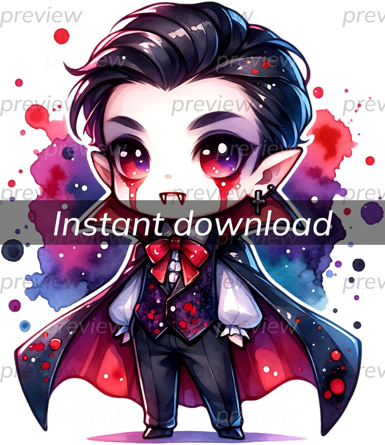 Vampire Clipart 300 DPI 5000px X 5000px - Digital Art for Printable ...