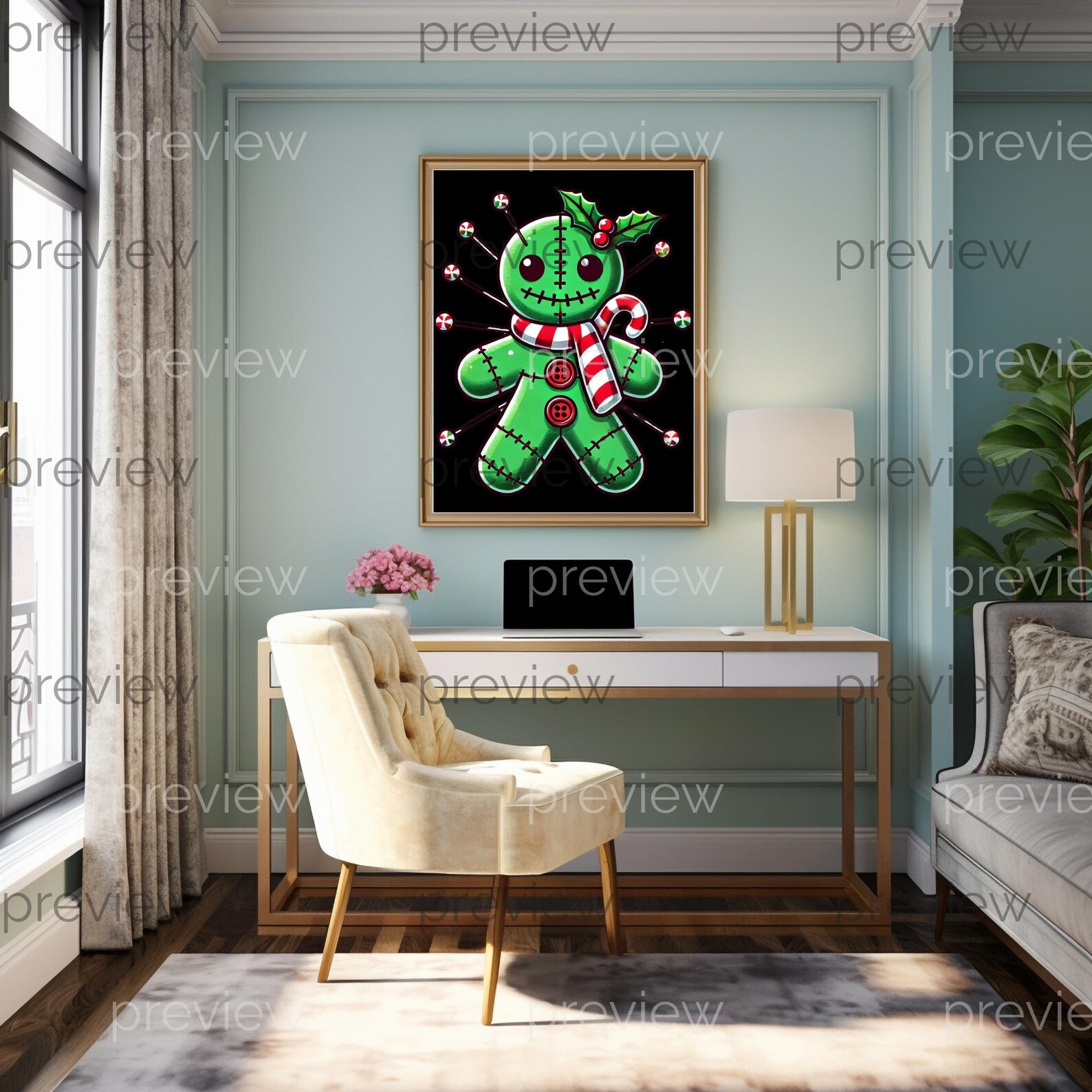 Whimsical Gingerbread Voodoo Doll Man Clipart for Holiday Cheer - Print ...