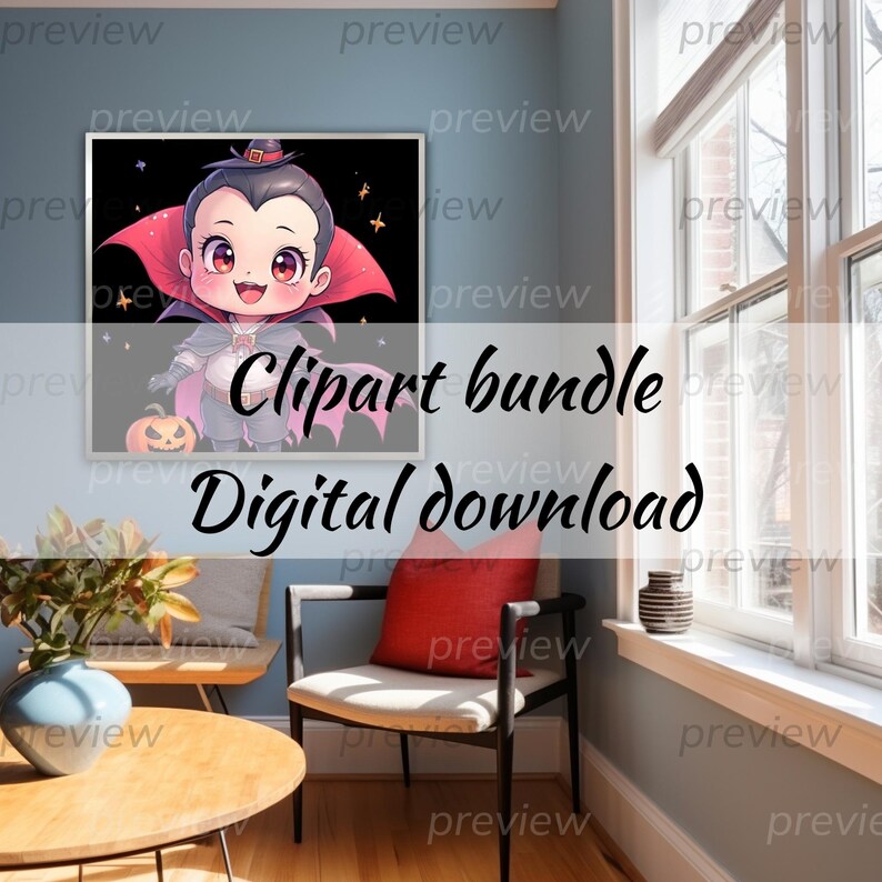 Chibi Vampire Clipart Instant Download Sublimation Design Cute ...