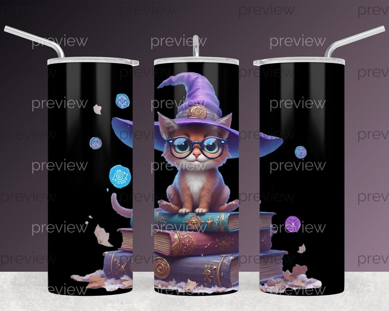 Cartoon Cat Wizard Clipart: Magical Books PNG (digital Download) - Etsy