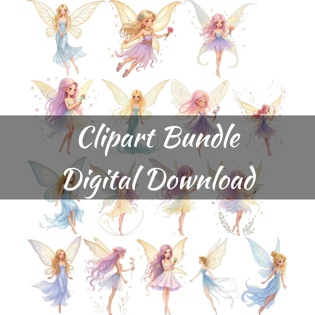 Magical Fairy Clipart Set - Instant Download Sublimation Design for ...