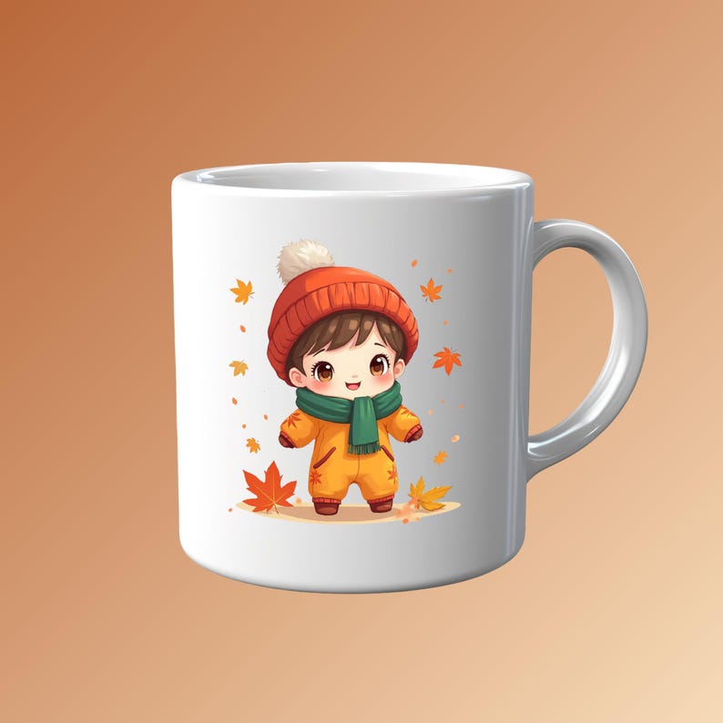 Charming Chibi Fall Clipart Set for Instant Download Cute Sublimation ...