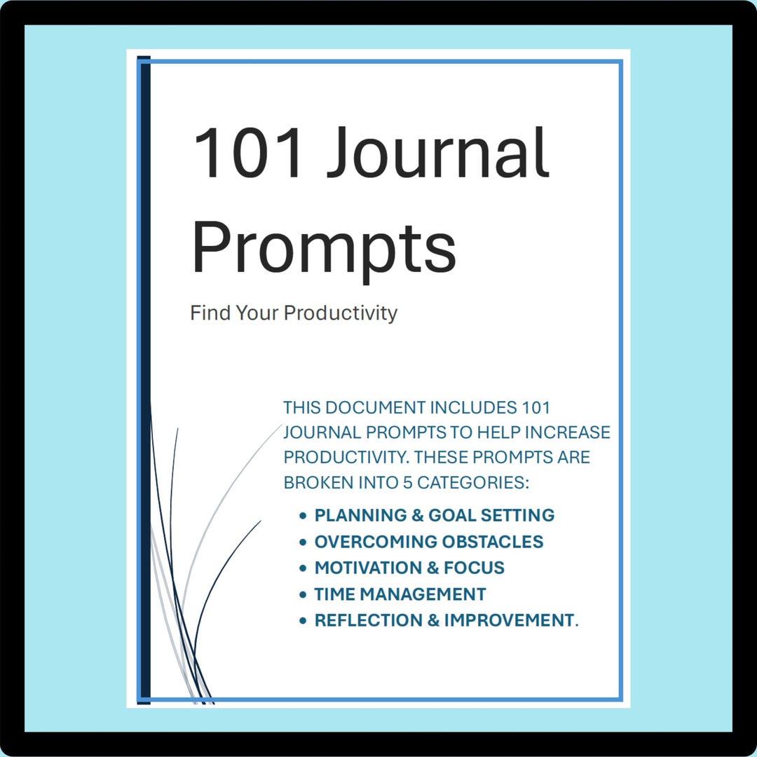 Productivity Journal Prompts- 101 Journal Prompts to Help You Be the ...