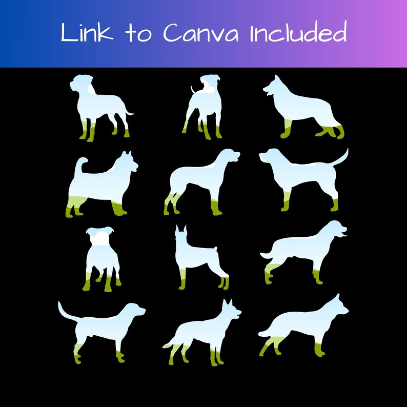 DOG K-9 BUNDLE Canva Frame Templates Puppy and Dog Photo Frame ...