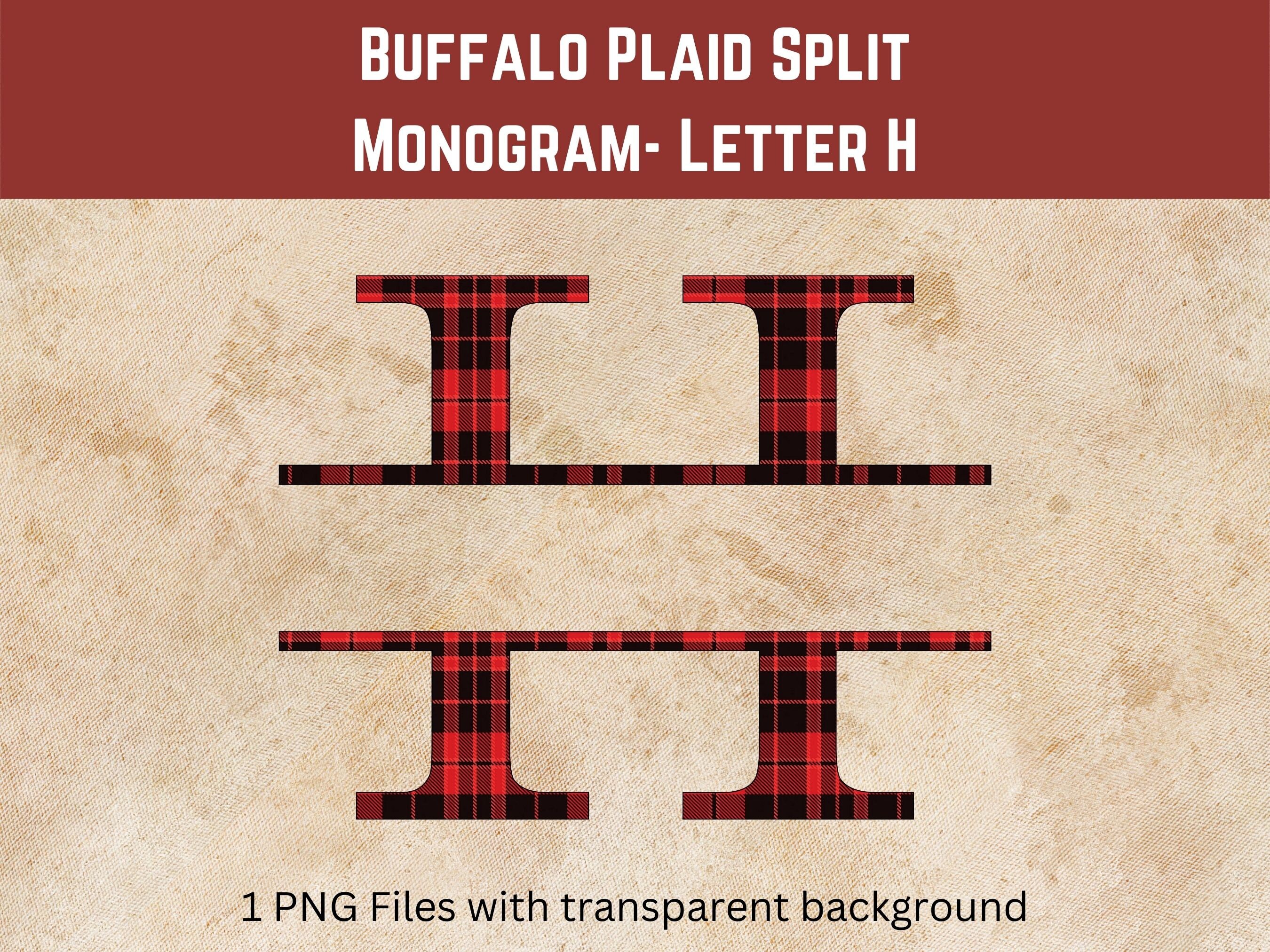 Letter H Buffalo Plaid Monogram PNG Digital Files. PNG File for Instant ...
