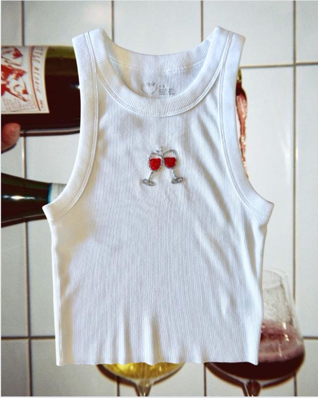 Red or White?: Bead Embroidered Top - Etsy