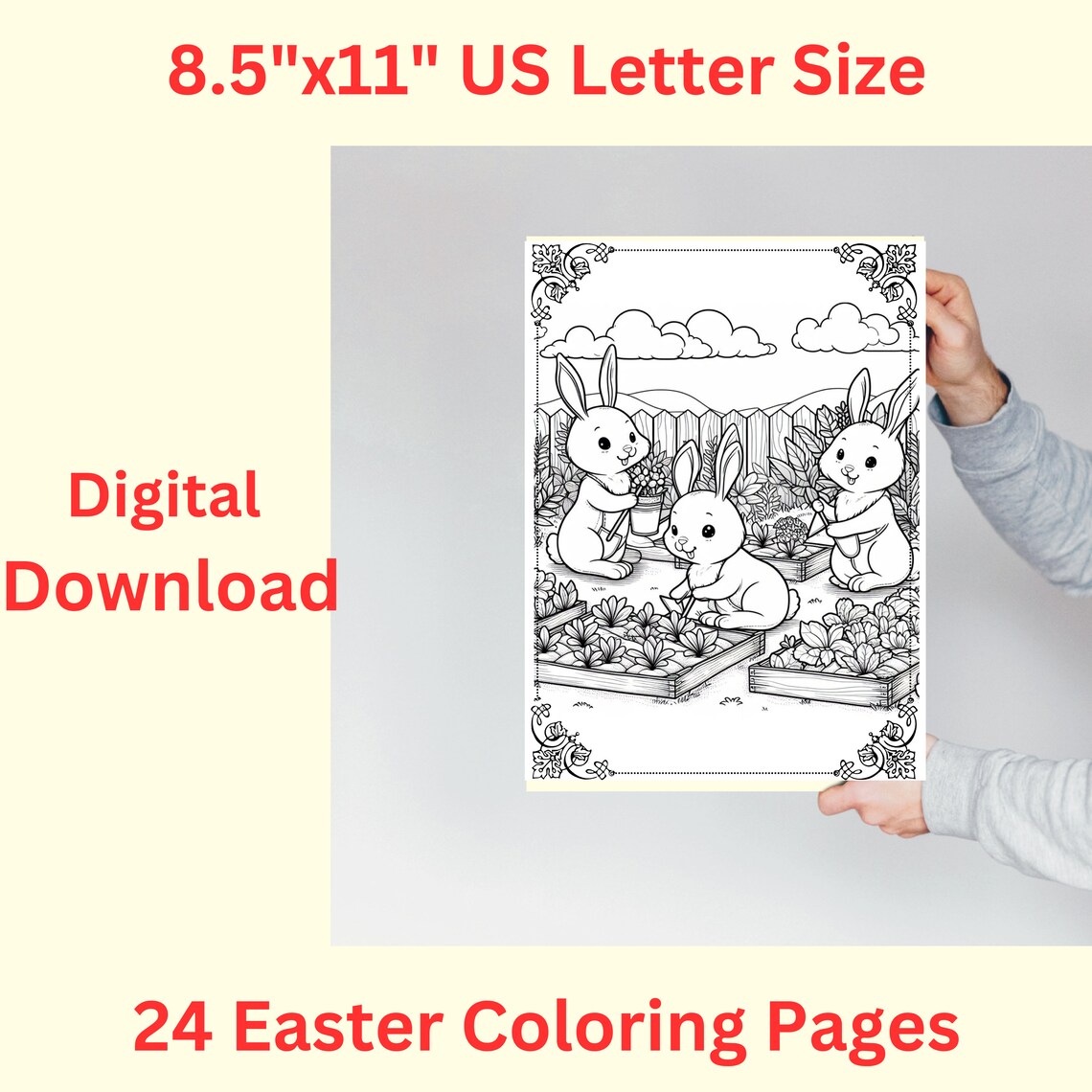 Printable Easter Coloring Pages, Instant Download for Quick Easter Fun ...