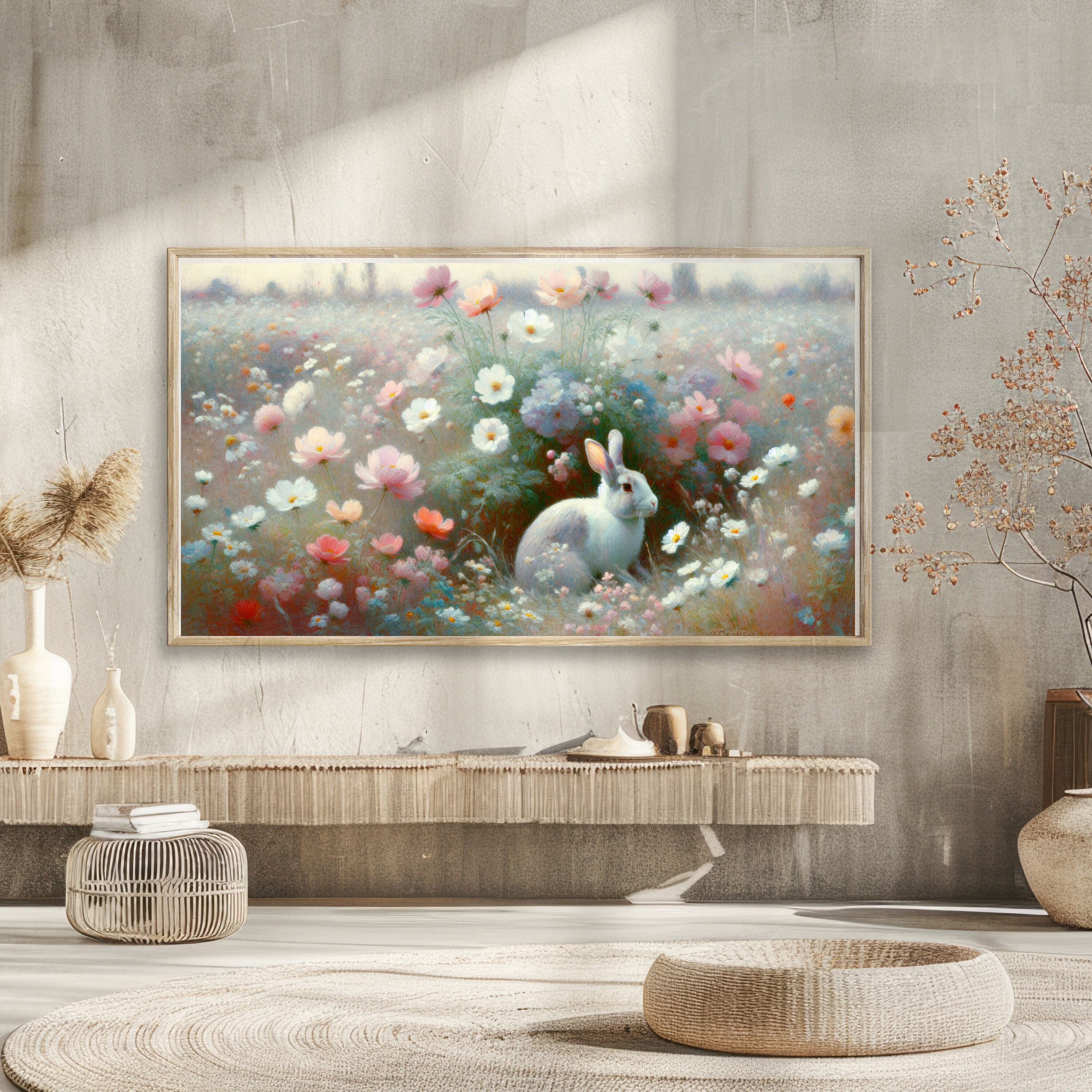 Spring Bunny Rabbit Digital Download Tv Wallpaper Digital Wall Art ...
