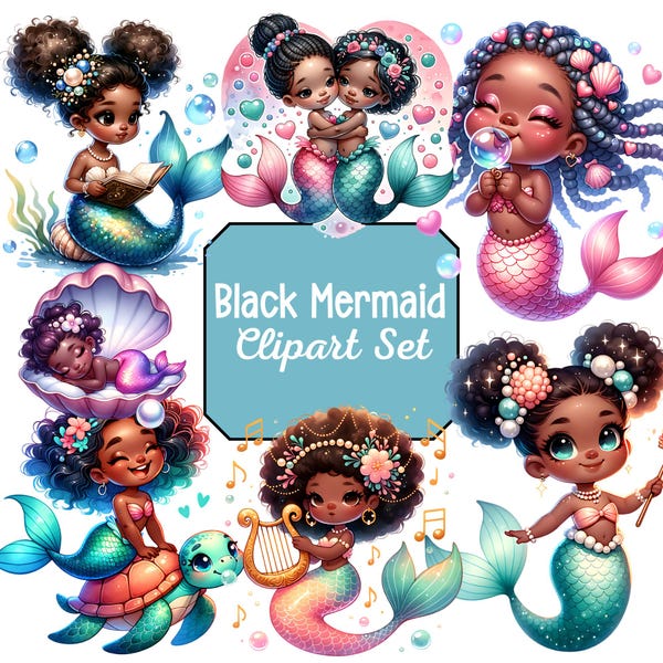 Black Mermaid - Etsy