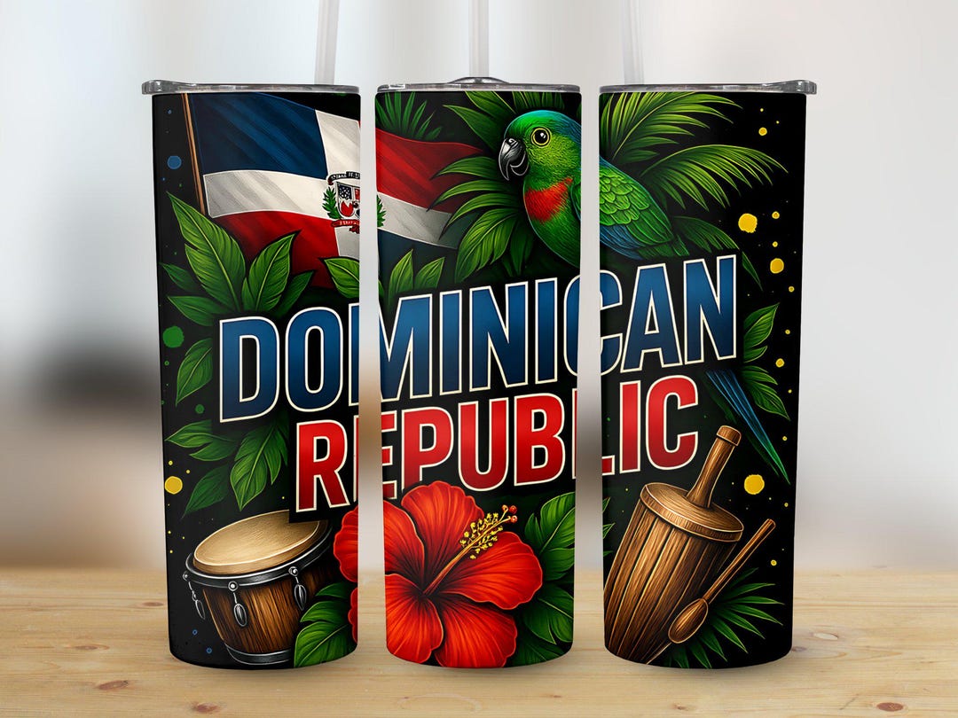 Dominican Republic Tumbler Wrap 20oz Skinny Sublimation Design Digital ...
