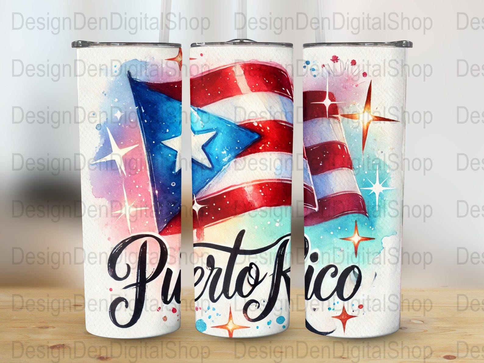Puerto Rico Tumbler Wrap PNG - Sublimation Design - 20oz Skinny Tumbler ...