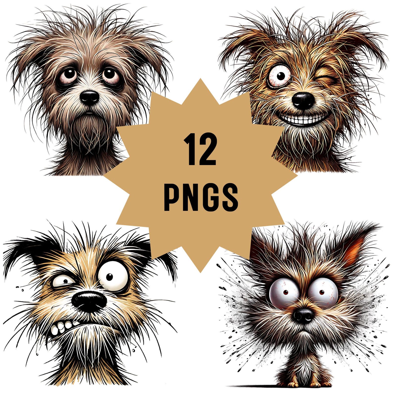 Frazzled Dog PNG | Cute Clipart, Funny Digital Art for Crafting ...