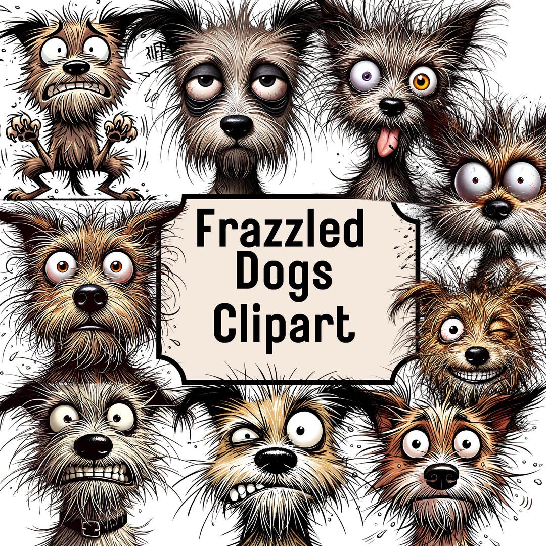 Frazzled Dog PNG | Cute Clipart, Funny Digital Art for Crafting ...