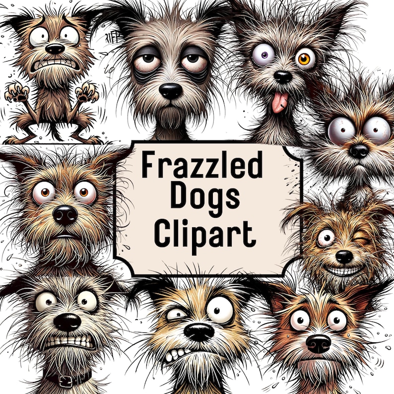 Frazzled Dog PNG | Cute Clipart, Funny Digital Art for Crafting ...