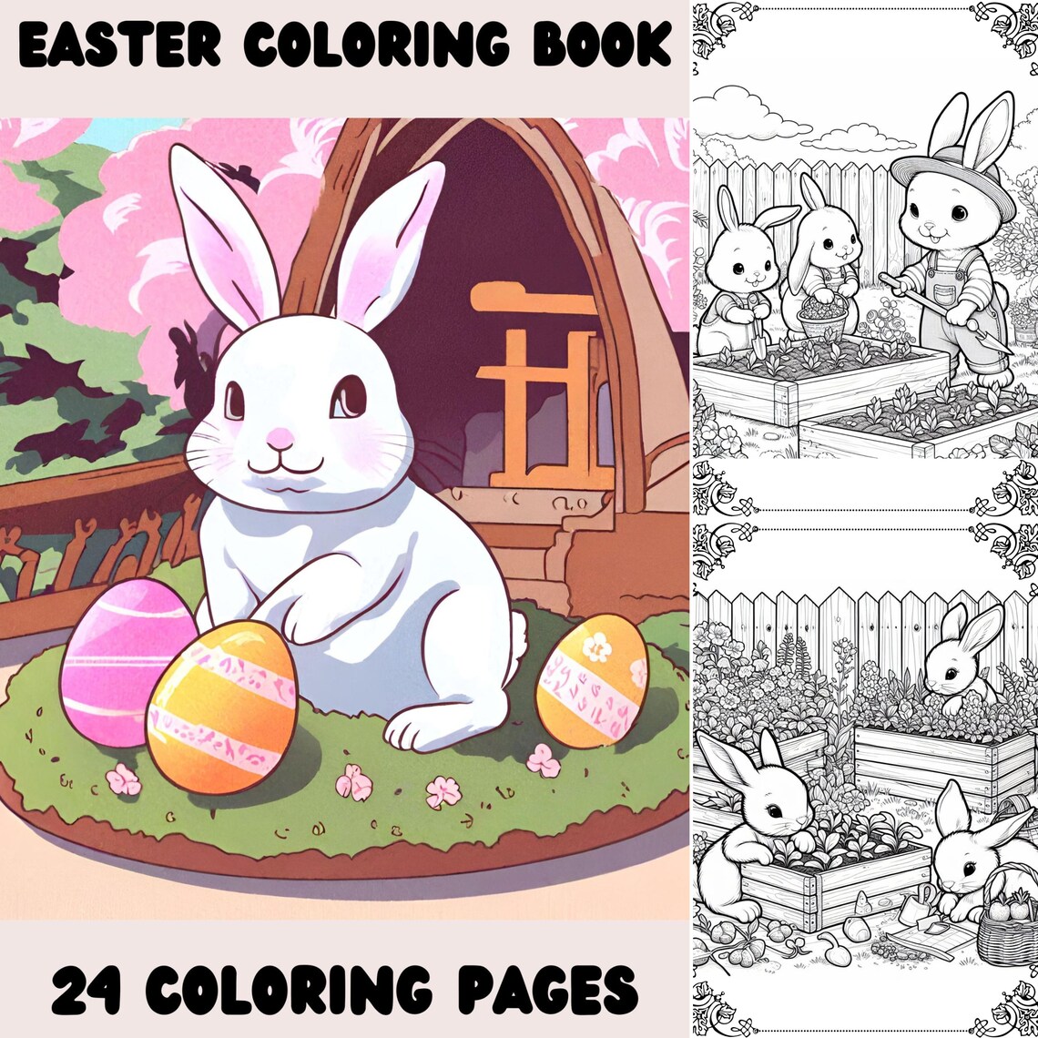 Printable Easter Coloring Pages, Instant Download for Quick Easter Fun ...