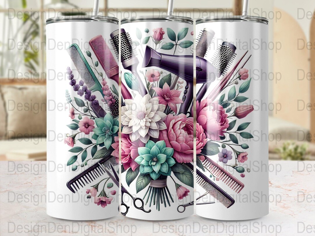 Floral Hair Stylist Tumbler Wrap – Cosmetology Design (digital Download ...