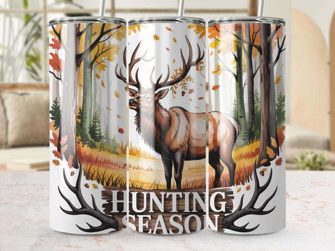 Elk Hunting Tumbler Wrap: Outdoorsman Sublimation Design (PNG Digital ...