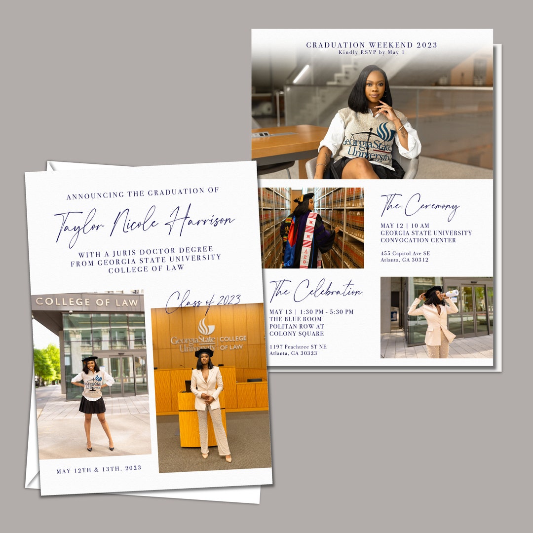 Semi-custom Graduation Announcement | Digital + Printable - Etsy