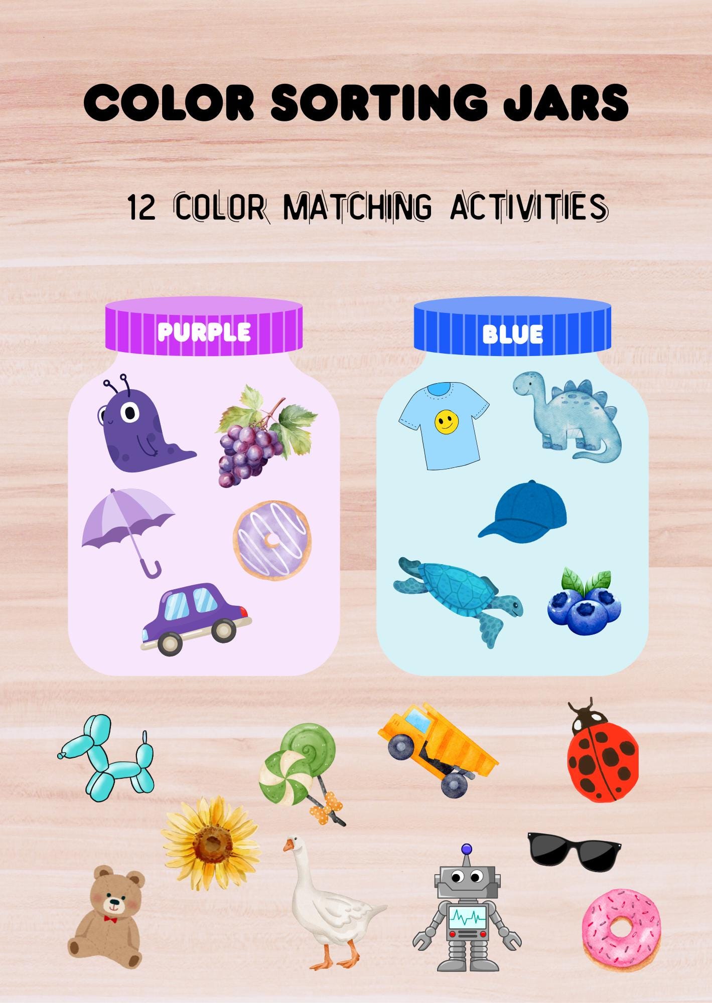 Color Sorting Game | Montessori Printable Activity for Kids, Preschool ...